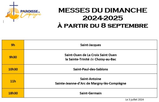 Horaires des messes, adorations et chapelets – Catoco